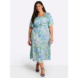 sheego Blumenkleid, Blau, Gr. 40, Damen, Kleider, Material: Modal