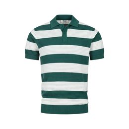 INDICODE Jeans Poloshirt ' INTidsel ' Herren Gr&ouml;&szlig;e M gr&uuml;n / wei&szlig;