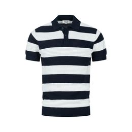 INDICODE Jeans Poloshirt 'INTidsel' Herren Gr&ouml;&szlig;e L schwarz / wei&szlig;