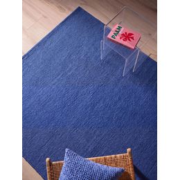 benuta Pop Baumwollteppich Joy Dunkelblau 120x170 cm - Moderner Kurzflor-Teppich f&uuml;r Wohnzimmer