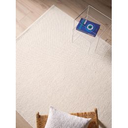 benuta Pop Baumwollteppich Joy Wei&szlig; 120x170 cm - Moderner Kurzflor-Teppich f&uuml;r Wohnzimmer