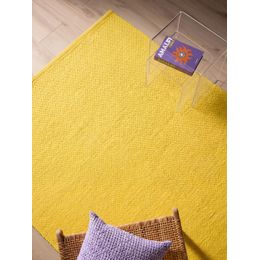benuta Pop Baumwollteppich Joy Gelb 120x170 cm - Moderner Kurzflor-Teppich f&uuml;r Wohnzimmer