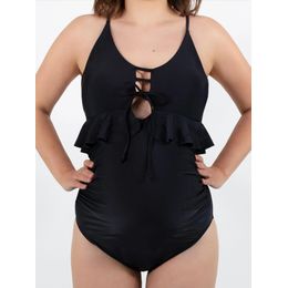 MyLily Umstand Badeanzug 'Umstands Badeanzug mit R&uuml;schen' Damen Gr&ouml;&szlig;e M schwarz
