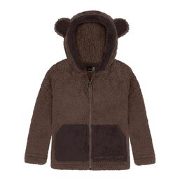Normani Fleecejacke 'Barvas' Jungen Gr&ouml;&szlig;e 80/92 dunkelbraun / schwarz