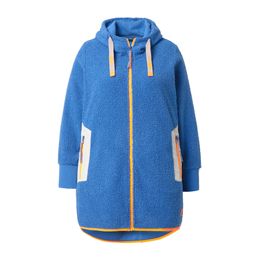 Lauras&oslash;n Sweatjacke Damen Gr&ouml;&szlig;e 4XL/5XL hellblau / wei&szlig;