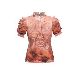 JIORO Top 'ANCIENT TOWN' Damen Gr&ouml;&szlig;e XL orange