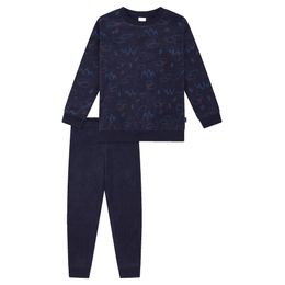 Schiesser Pyjama ' Boys World ' Jungen Gr&ouml;&szlig;e 98 dunkelblau