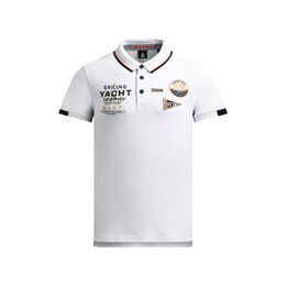 Gaastra Poloshirt Kurzarm mit Artwork und Canvas-Patches Herren Gr&ouml;&szlig;e S wei&szlig;