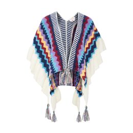 Gaya Cape Damen Gr&ouml;&szlig;e M navy / lila / bordeaux / wei&szlig;