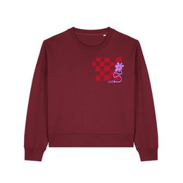 Kultgut Sweater 'Love is a Battery' female size L Dark red