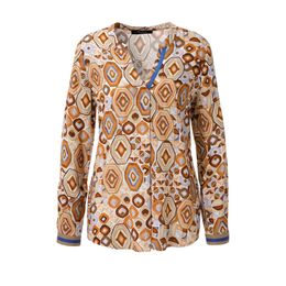 Aniston CASUAL Blouse female size M Light blue / Orange / White