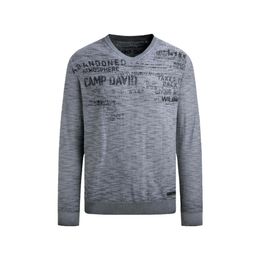 CAMP DAVID Pullover 'Wild Sites II' Herren Gr&ouml;&szlig;e S rauchblau / schwarz