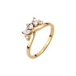Elli Ring 'Crown' Damen Gr&ouml;&szlig;e 54 gold / transparent