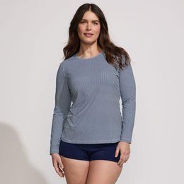 LANDS' END Schnelltrocknendes UPF 50 Sonnenschutz-Badeshirt f&uuml;r Damen in Plus-Gr&ouml;&szlig;e, Damen, size: plus, Blau, Nylon-Mischung, by Lands' End