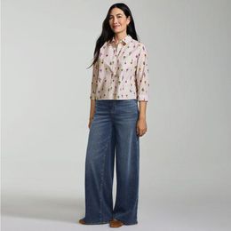 LANDS' END Starfish Knit-Jeans mit weitem Bein in Petite-Gr&ouml;&szlig;e, Damen, size: petite, Blau, Baumwoll-Mischung/Polyester-Mischung, by Lands' End