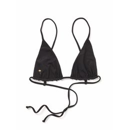 Matia Beachwear Bikinitop 'Ella II Black Ribbed - Triangle Bikini Top' Damen Gr&ouml;&szlig;e 75 schwarz