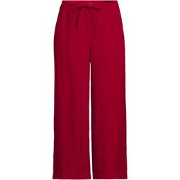LANDS' END Weite Premium Reinleinen-Schlupfhose in 7/8-L&auml;nge f&uuml;r Damen in Petite-Gr&ouml;&szlig;e, Damen, size: petite, Rot, Leinen, by Lands' End