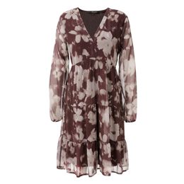 Aniston Casual Blusenkleid Damen Gr&ouml;&szlig;e 46 beige / bordeaux Sommerkleid