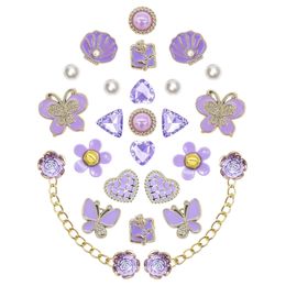 Magicshe Schuhzubeh&ouml;r 'Schuh Charms f&uuml;r Clogs 22 St&uuml;ck' Damen Gr&ouml;&szlig;e XS/S gold / helllila