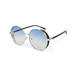 styleBREAKER Sunglasses 'Runde Sonnenbrille mit Glitzer Side Shield' female size Onesize Blue
