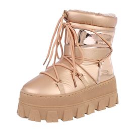 Ital-Design Snowboots Damen Gr&ouml;&szlig;e 38 gold