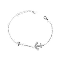 Akzent Armband 'Nineth' Damen Gr&ouml;&szlig;e 16 cm silber