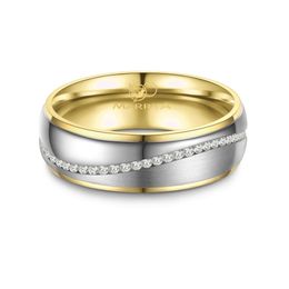 Marrya Ring 'MARRYA ES-22 Ehering aus Edelstahl - Silberfarben & Gelbgold plattiert' Damen Gr&ouml;&szlig;e 60 silber