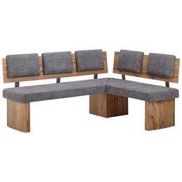 Cantus Eckbank, Grau, Eiche, Textil, Uni, 5-Sitzer, 195x155 cm, Stoffauswahl, Typenauswahl, seitenverkehrt erh&auml;ltlich, Esszimmer, B&auml;nke, Eckb&auml;nke