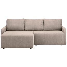 CARRYHOME Ecksofa, Beige, Kunststoff, 3-Sitzer, F&uuml;llung: Schaumstoff, Silikon, seitenverkehrt montierbar, L-Form, 217x146 cm, Fsc, Stoffauswahl, Liegefunktion, R&uuml;cken echt, Wohnzimmer, Sofas & Couches, Wohnlandschaften, Ecksofas