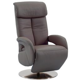 Cantus Relaxsessel, Grau, Metall, Echtleder, Color-Finish-Leder, 70x114x80 cm, Goldenes M, Fu&szlig;auswahl, Lederauswahl, Stoffauswahl, Wohnzimmer, Sessel, Relaxsessel