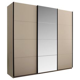 Boxxx Schwebet&uuml;renschrank, Kaschmir, Glas, Holzwerkstoff, 5 F&auml;cher, 215x204x60 cm, Schrankfront mit Spiegel, Schlafzimmer, Kleiderschr&auml;nke, Kleiderschr&auml;nke mit Spiegel