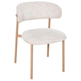Livetastic Stuhl, Beige, Holz, Metall, Textil, Pappel, Sperrholz, Rundrohr, 55x80x57 cm, Esszimmer, St&uuml;hle, Esszimmerst&uuml;hle, Vierfu&szlig;st&uuml;hle