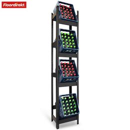 Floordirekt Flaschenregal Osaka, Schwarz Hochglanz, Metall, 40x200x30 cm, K&uuml;chen, K&uuml;chenm&ouml;bel, K&uuml;chenregale