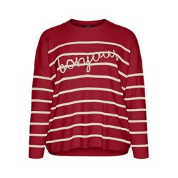 V&eacute;ro Moda Vero Moda Pullover 'ARIA' Damen Gr&ouml;&szlig;e L rot / offwhite