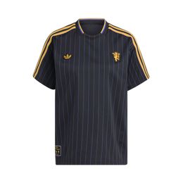 adidas originals Fu&szlig;balltrikot 'Manchester United Terrace Icons' Damen Gr&ouml;&szlig;e XXL gelb / lila / schwarz