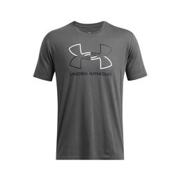 Under Armour Funktionsshirt 'Foundation' Herren Gr&ouml;&szlig;e L dunkelgrau / schwarz / wei&szlig;