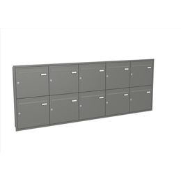 HUBER 10er Unterputz-Briefkastenanlage in RAL 9007