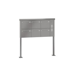 LEABOX 6er freistehende Briefkastenanlage mit Sprechfeld in RAL 7016 (Fu&szlig;platten) - LEA20
