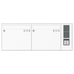 Renz Schattenfuge Unterputz Briefkastenanlage 2-fach mit Sprechsieb RAL9016