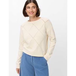 Brax Damen Strickpullover Style LISA dark ecru, Altwei&szlig;, Gr. 34