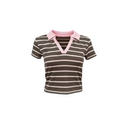 No Matter What T-Shirt Damen Gr&ouml;&szlig;e S dunkelbraun / rosa