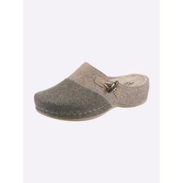 WITT Damen Pantoffel mit Trittd&auml;mpfung, beige, Gr&ouml;&szlig;e 37