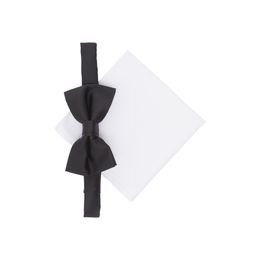 s.Oliver BLACK LABEL Set: Fliege und Einstecktuch Herren Gr&ouml;&szlig;e 1 schwarz / wei&szlig;