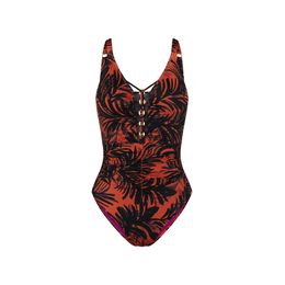 Triumph Badeanzug ' Red Label Summer Palm ' Damen Gr&ouml;&szlig;e M dunkelorange / schwarz