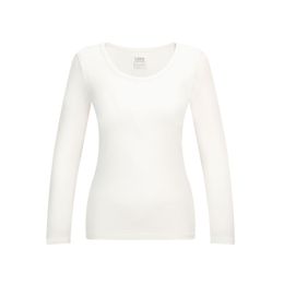 Leela Cotton Shirt 'Damen Bio-Baumwoll Langarmshirt tailliert' female size L White