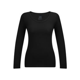 Leela Cotton Shirt 'Damen Bio-Baumwoll Langarmshirt tailliert' female size M Black