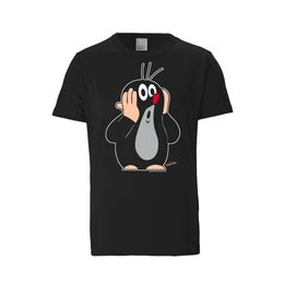 logoshirt T-Shirt 'Der kleine Maulwurf - Ohoh' Damen Gr&ouml;&szlig;e S schwarz
