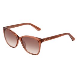 Calvin Klein CK 21529 S | Damen-Sonnenbrille | Fassung: Vollrand, Quadratisch, Kunststoff, Braun Transparent | Glasfarbe: Braun