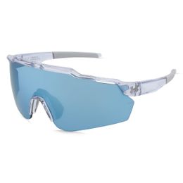 Under Armour UA LEVELUP | Herren-Sonnenbrille | Fassung: Halbrand, Monoscheibe, Kunststoff, Kristall Grau | Glasfarbe: Blau Verlaufend