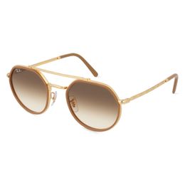 Ray-Ban RB3765 | Unisex-Sonnenbrille | Fassung: Vollrand, Quadratisch, Metall, Gold | Glasfarbe: Braun